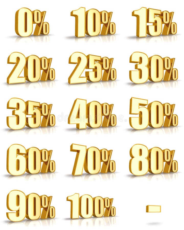 Gold Percent Tags stock illustration. Illustration of gold - 13698934