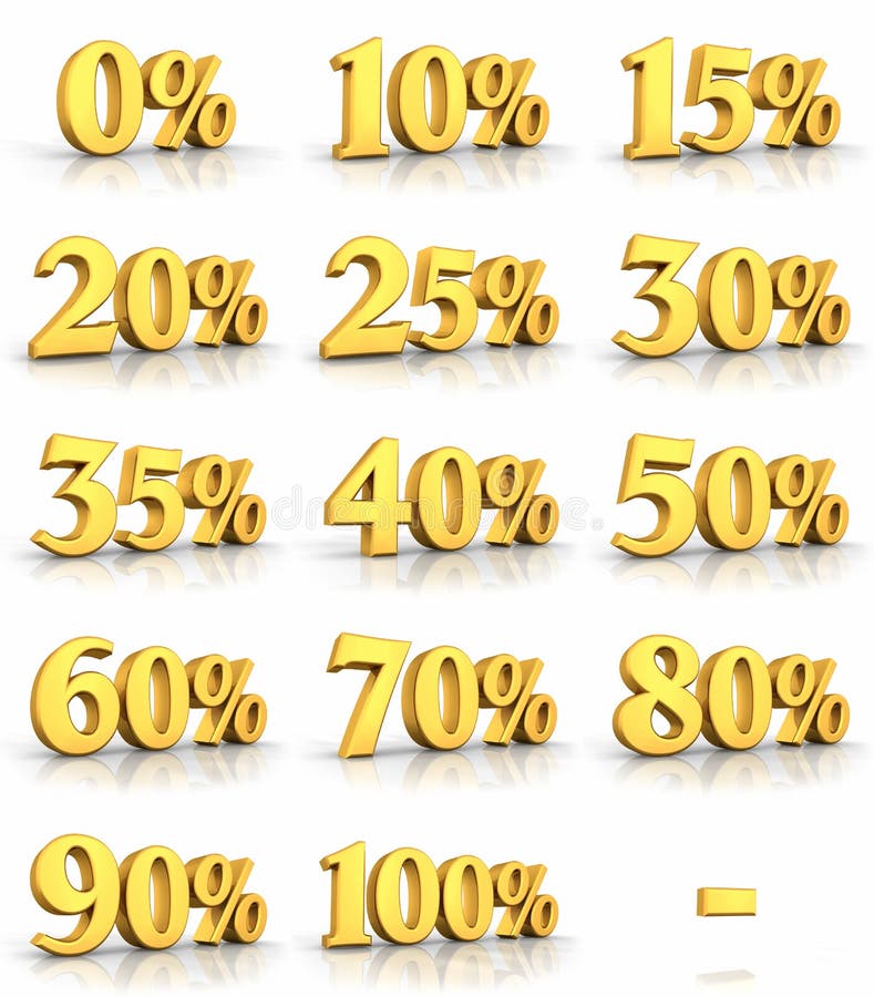 Gold Percent Tags stock illustration. Illustration of gold - 13698934