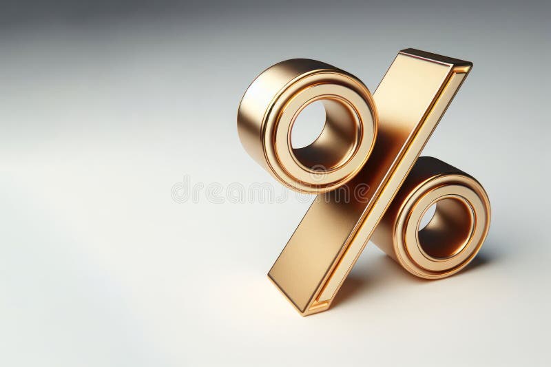 Gold Percentage Icon. Space for Text. Stock Illustration - Illustration ...