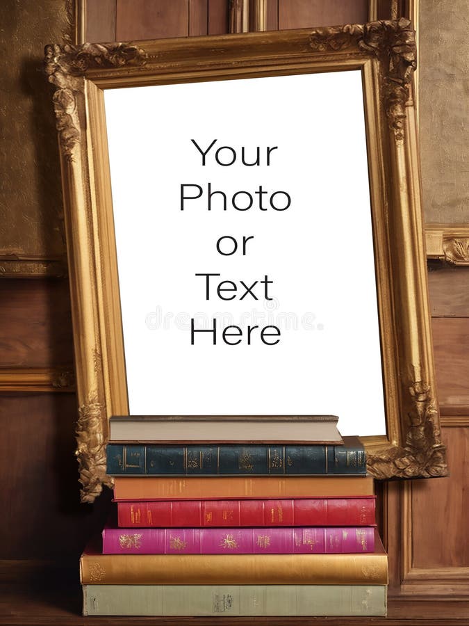 Gold Photo Frame Customizable for Your Print or Message Stock Illustration - Illustration of ...