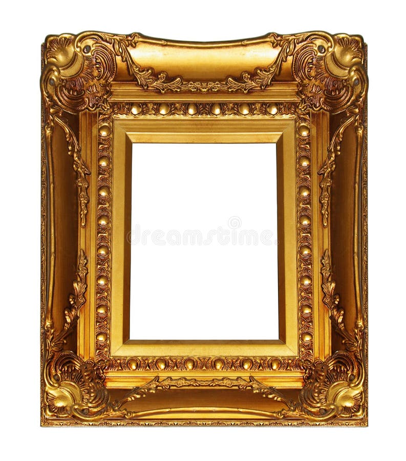 3 Decorative Gold Empty Wall Picture Frames Stock Image - Image of ...