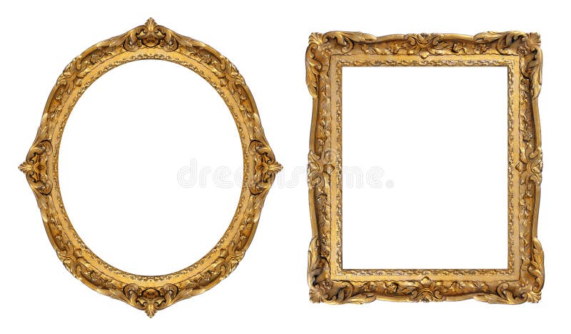 Gold picture frames stock image. Image of golden, decoration - 8373461