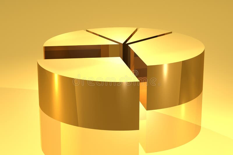 Gold pie chart stock illustration. Illustration of table - 5013481