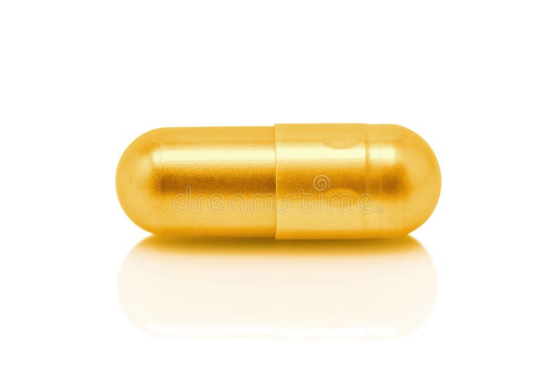 Gold pill macro stock photo. Image of translucent, illness - 18871476