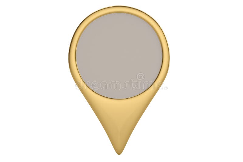 Gold Pin Icon on White Backgroun.3D Illustration. Stock Illustration ...