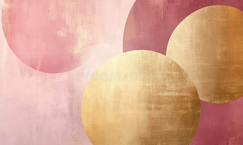 A Gold and Pink Background with Three Circles Stock Image - Image of ...
