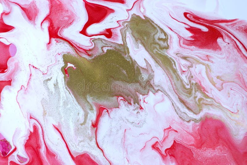 Gold, Pink and White Marbling Pattern. Marble Liquid Texture. Stock ...