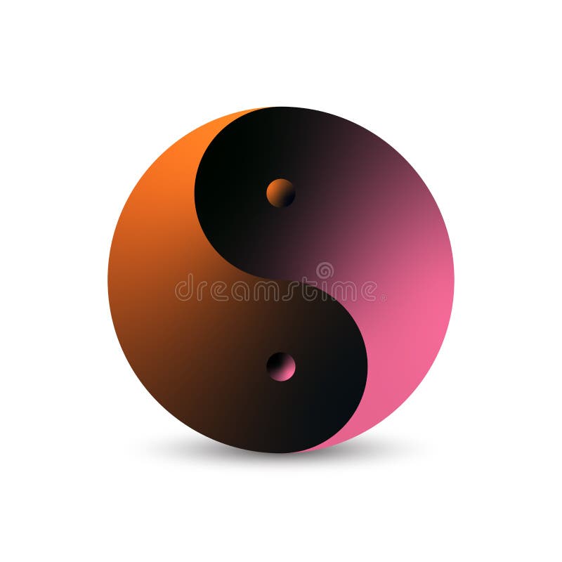 Gold and Pink Yin Yang Symbol Stock Vector - Illustration of harmony ...