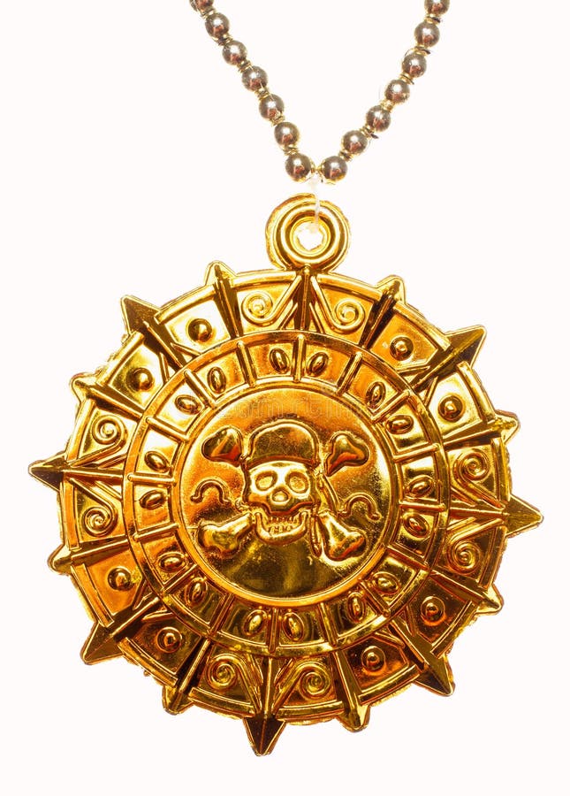 Gold Pirate Medallion Medallion Stock Image - Image of piratical ...