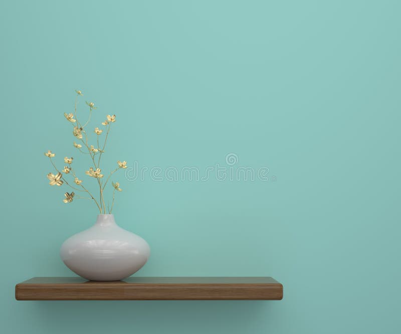 Gold Plant, Golden Potted Plant 3D Rendering. 3D Illustration Stock ...
