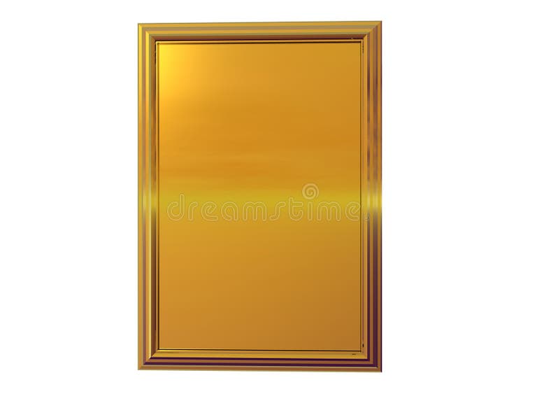 Gold Plaque stock illustration. Illustration of frame, abstract - 308369