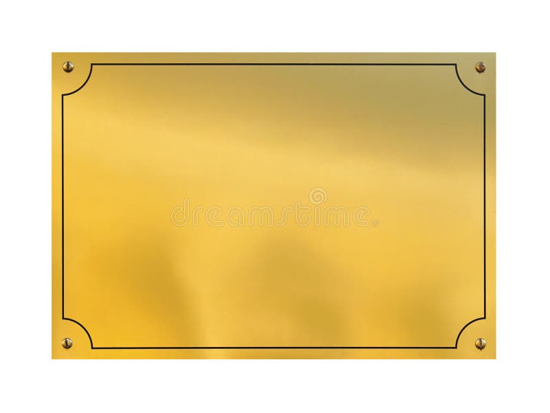 Gold plaque stock image. Image of gold, space, plaque - 63706619