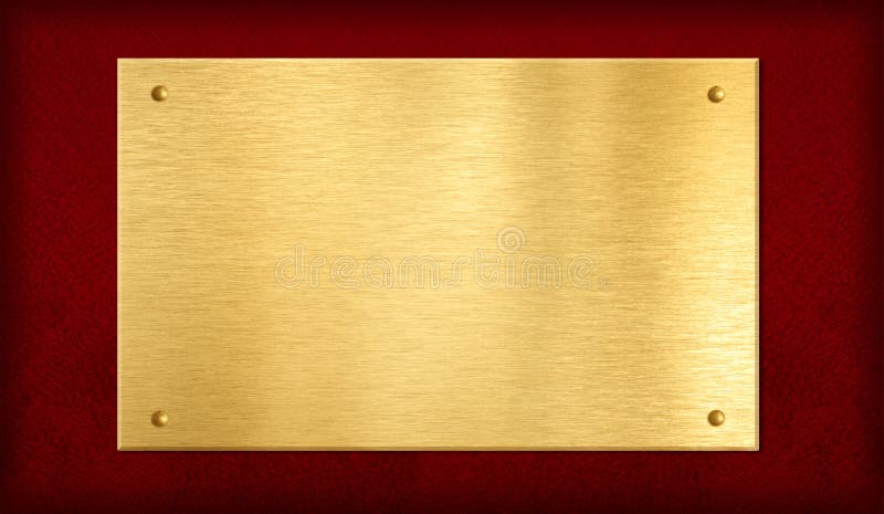Gold Plaque on Red Background Stock Image - Image of gold, classy: 25997931