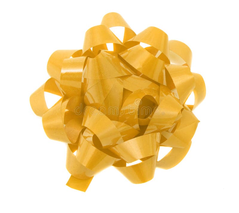 Gold plastic ribbon ball stock photo. Image of present - 11393414