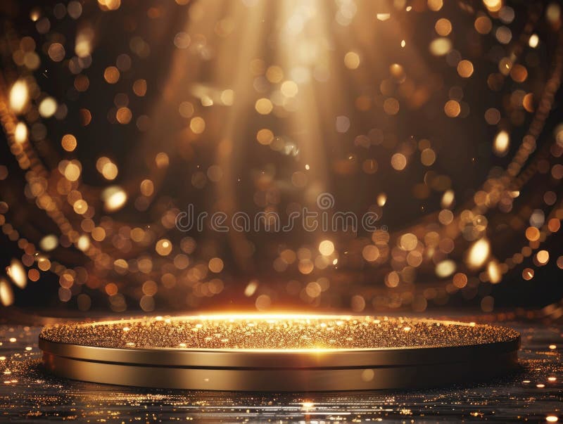 Gold Plate Spotlight stock image. Image of effect, design - 375537023