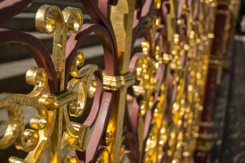 Gold plated gate stock image. Image of curls, shine, close - 81182613