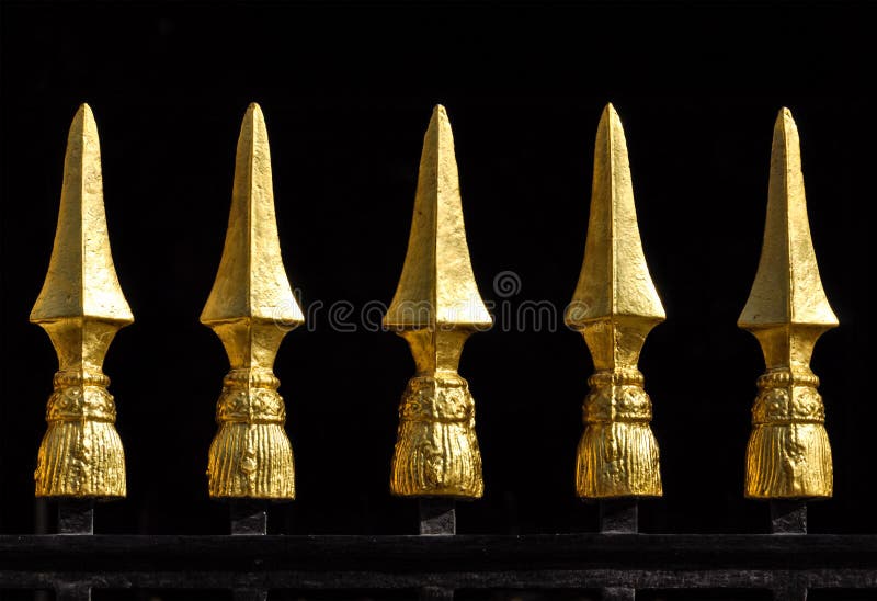 Gold plated gate detail stock image. Image of metal, gate - 50449101