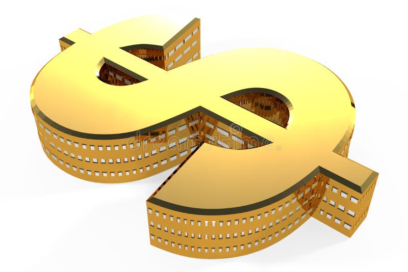 Gold-plated With Platinum Inlay Dollar Symbol Isol Stock Illustration ...