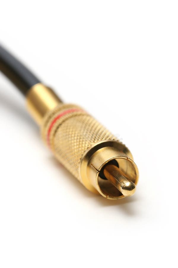 Gold plated RCA audio jack stock photo. Image of visual - 178568