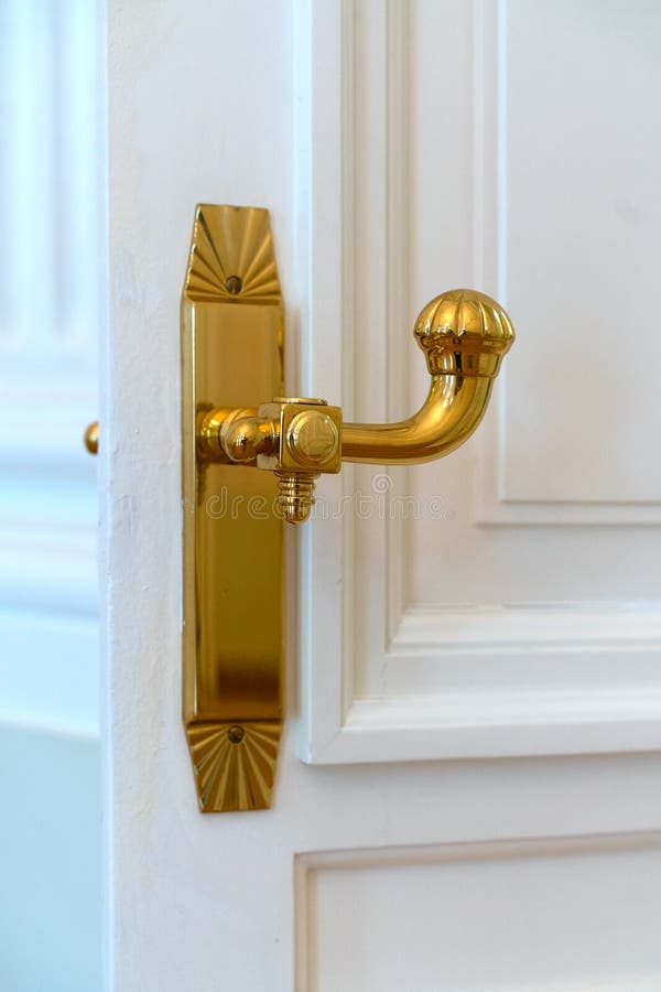 Gold-plated Vintage Door Handle Stock Photo - Image of architecture ...