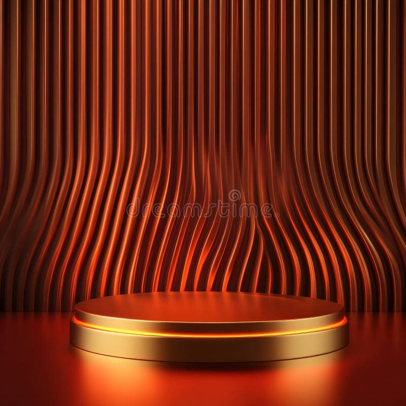 Golden Platform on Red Abstract Background. Stock Illustration ...