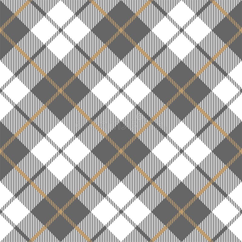 Gold Platinum Checkered Plaid Seamless Pattern. Vector Illustration ...