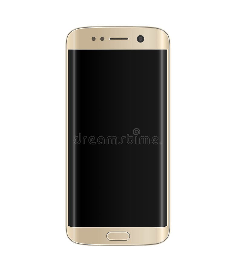 Gold Platinum Smartphone with Edge Display Design Stock Vector ...