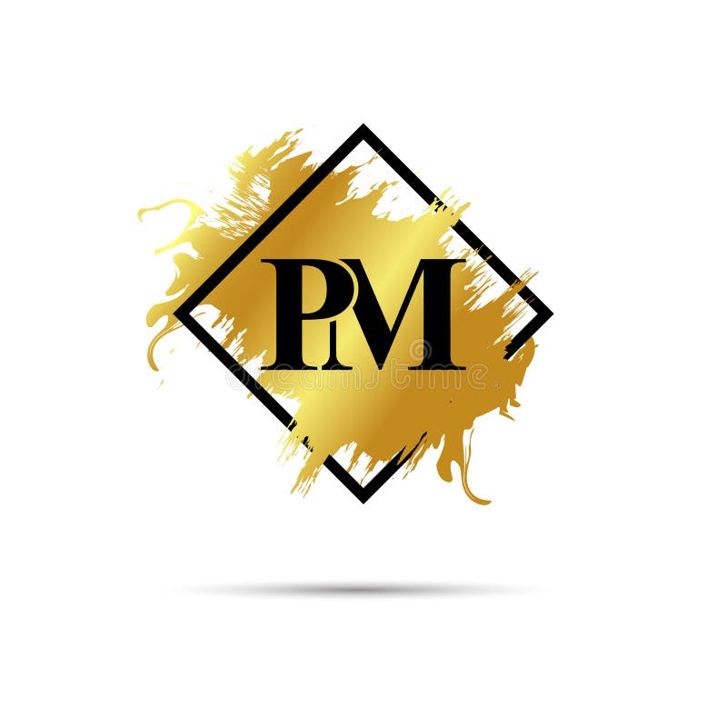 Gold PM Logo Symbol Vector Art Design Stock Vector - Illustration of ...