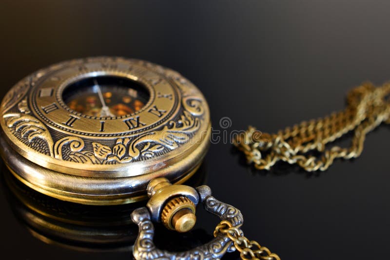 Gold Pocket Watch stock image. Image of concept, hour - 106986583