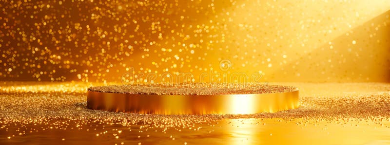 Gold Podium for Product Presentation. Abstract Empty Golden Award ...