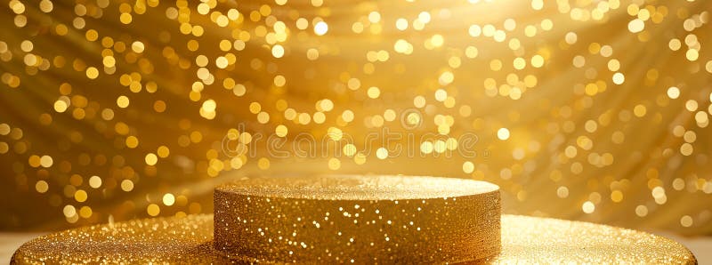 Gold Podium for Product Presentation. Abstract Empty Golden Award ...