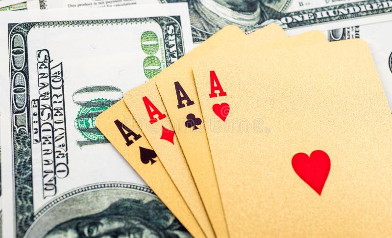Gold poker cards stock image. Image of competition, blackjack - 66859189