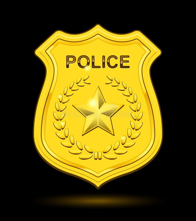 Gold Police Badge stock vector. Illustration of shield - 31952873