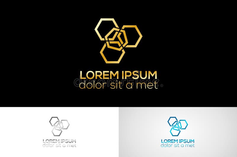 Gold Polygon Logo Template Design Stock Illustration - Illustration of ...