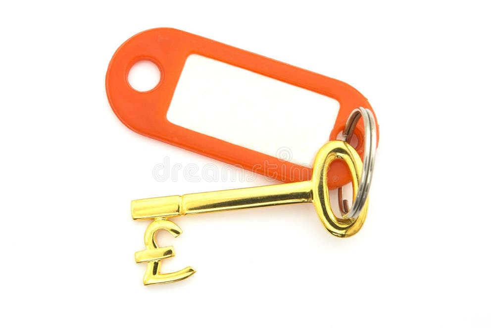 Gold pound key and tag stock image. Image of concept, commodity - 255545