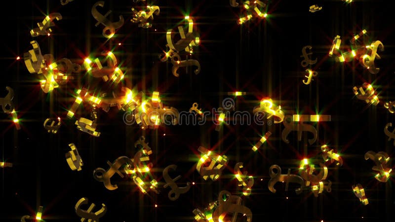 Gold Pound Money Symbol Particle Loop Animation Stock Footage - Video ...