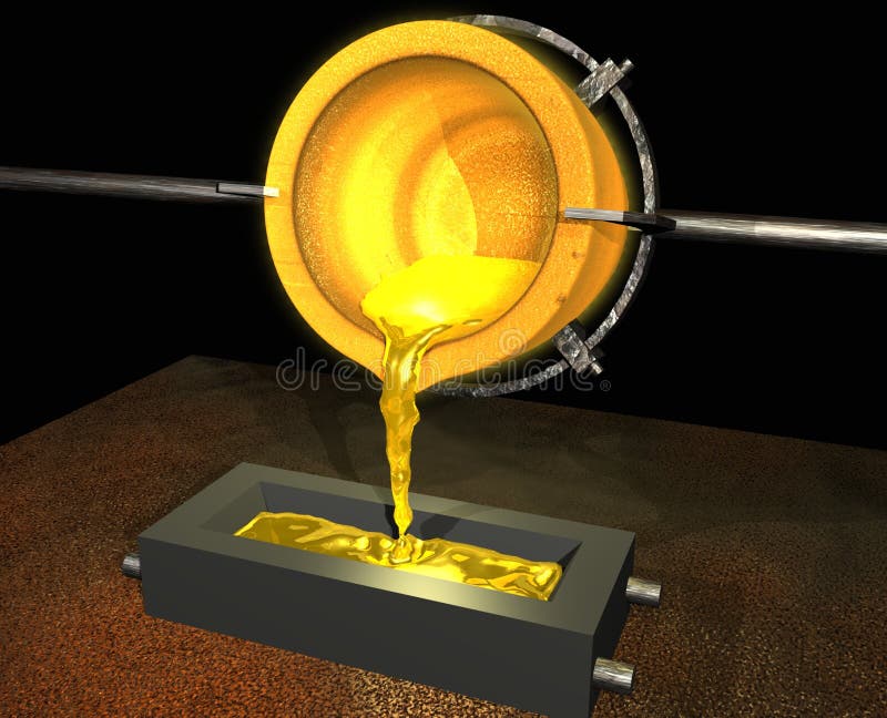 Pouring gold stock illustration. Illustration of pure - 5074849