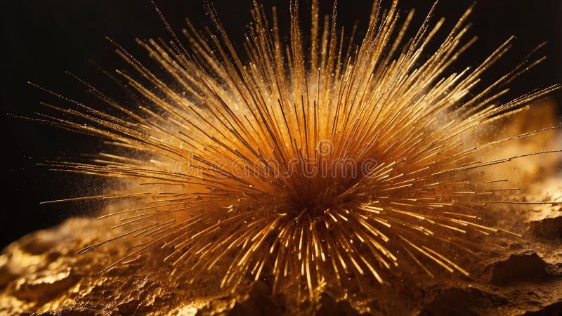 Gold Powder Center Radial Explosion Isolated in Gold B Ai Generated ...