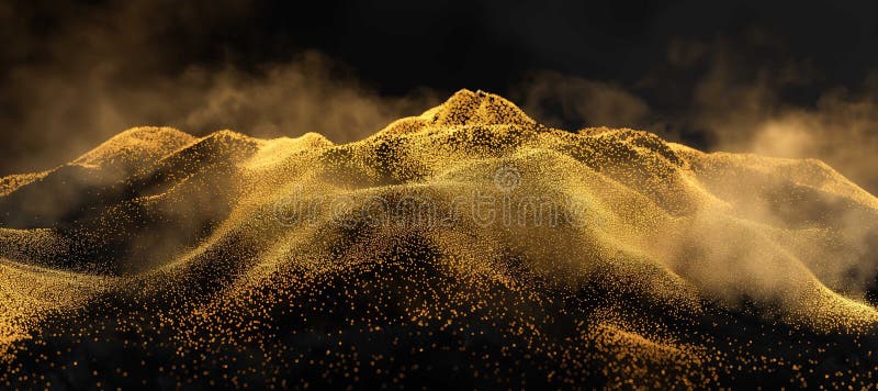 Gold Powder Texture Wave Background, Glow, Smoke Stock Illustration ...