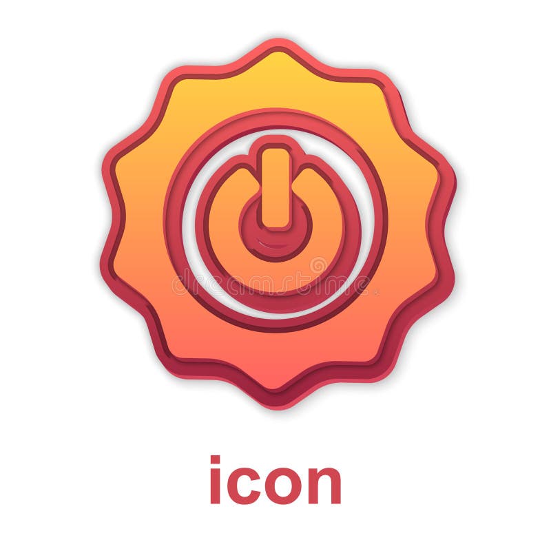 Gold Power Button Icon Isolated on White Background. Start Sign Stock ...