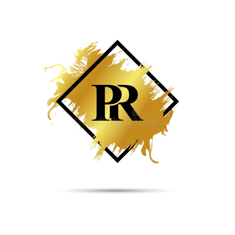 Gold PR Logo Symbol Vector Art Design Stock Vector - Illustration of ...