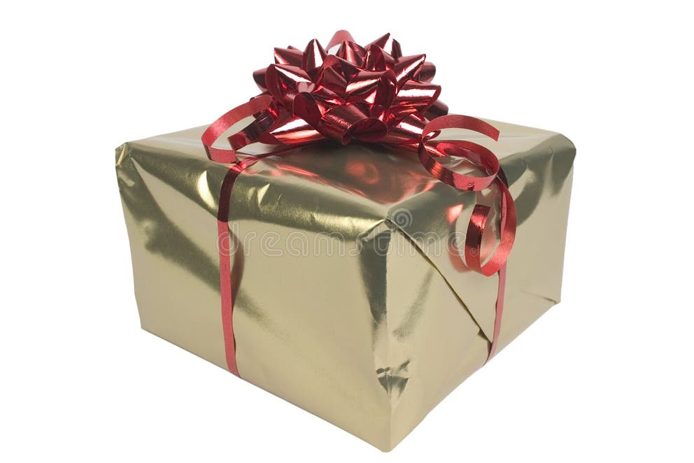Gold present stock image. Image of present, anniversary - 170861