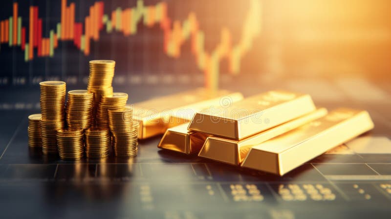 Gold Price Chart Backdrop, Indicating Stock Market Correlation. Stock ...