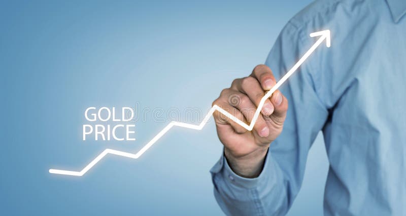 Gold Price Word with a Growing Arrow. Gold Price Growth Stock ...