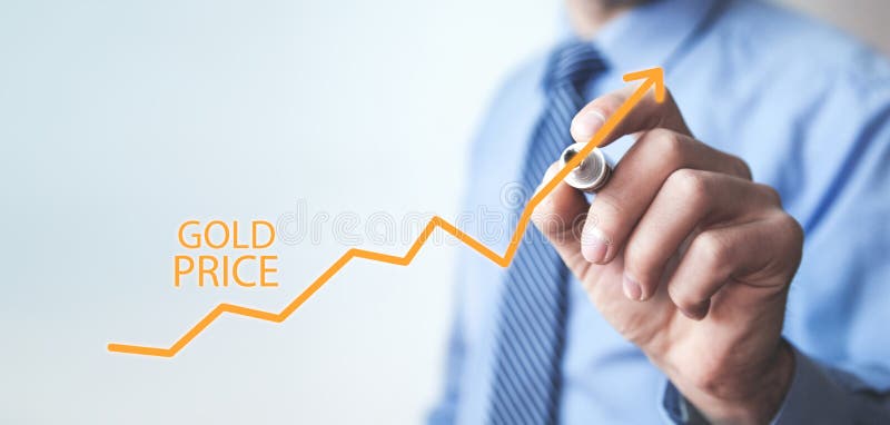 Gold Price Word with a Growing Arrow. Gold Price Growth Stock ...
