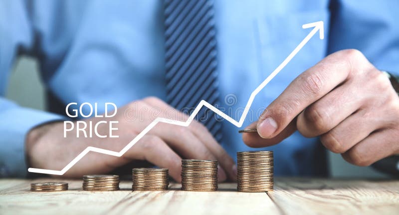 Gold Price Word with a Growing Arrow. Gold Price Growth Stock ...