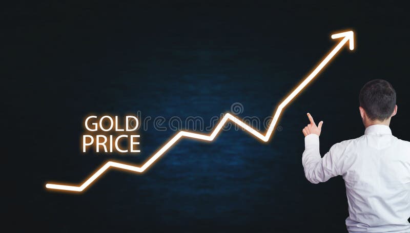 Gold Price Word with a Growing Arrow. Gold Price Growth Stock ...