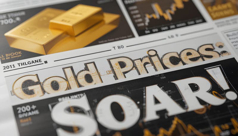 Gold Prices Soar! stock illustration. Illustration of gadget - 376648139