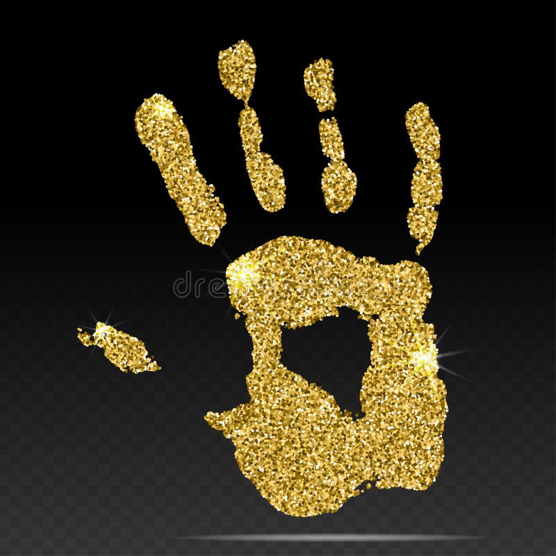 Gold print of human hand stock vector. Illustration of anatomy - 80072613