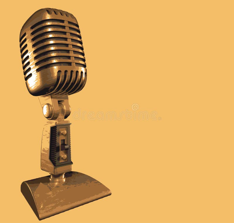 Gold Microphone & Color Lights Stock Vector - Illustration of fashioned ...
